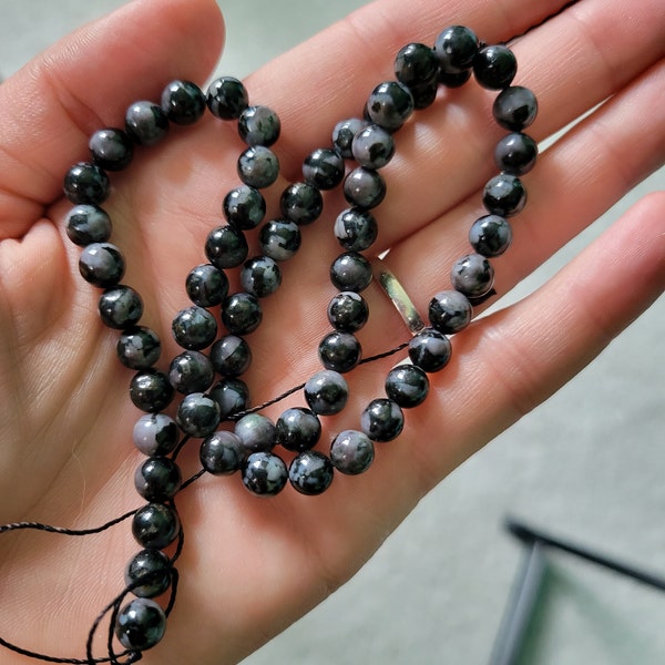 AAA Indigo Gabbro 4mm 6mm 8mm 10mm Round Beads Aka Mystic Merlinite 15. ...