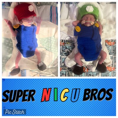 NICU Little Frog Micro Preemie Outfit With Overalls, Fits 2, 3, or 4 ...