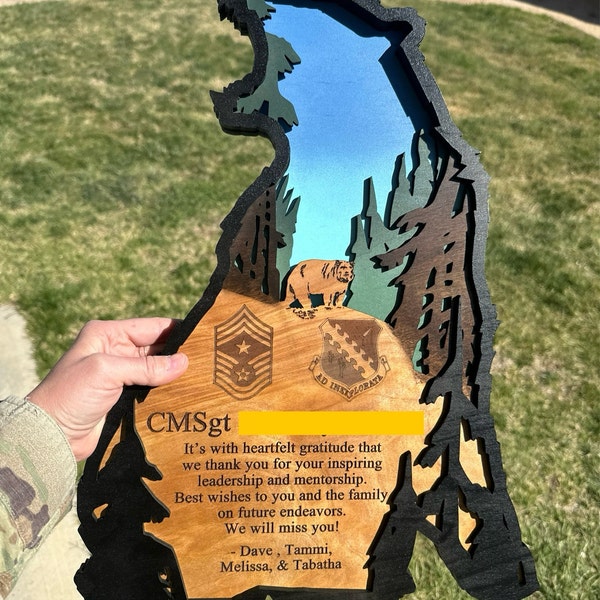 Bear Unique Military PCS Gift : Customizable Military Plaque - Etsy