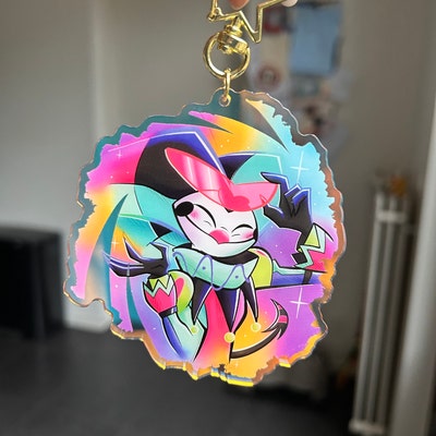 Alastor stayed Gone Hazbin Hotel hollographic Keychain - Etsy
