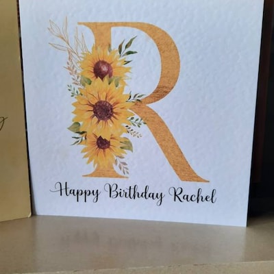 Personalised Birth Flower Card, Customised With Name Stem, Meaningful ...