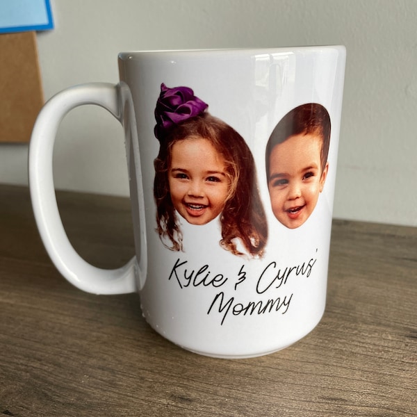 Custom Photo and Text Mug, Personalized Photo Mug, Face Mug, Custom ...