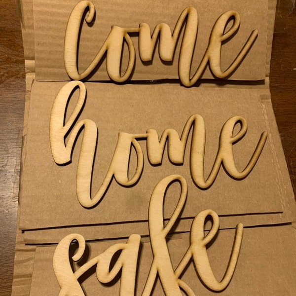 Come Home Safe, Wood Words, Wood Word Cut Out, Laser Cut, Police Wife ...