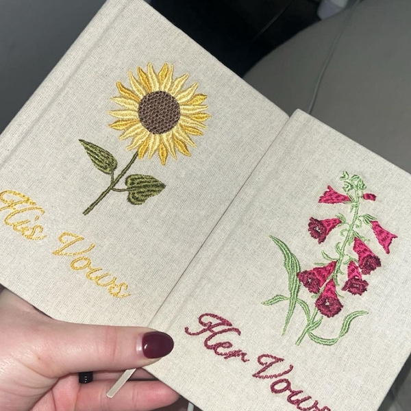 A5 Embroidered Flower Garden Guestbook/memory Book - Hardcover ...
