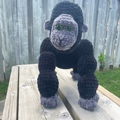 Crochet Gorilla, Monkey Crochet Pattern, Baby Gorilla Pattern, Plush ...
