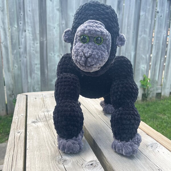 Crochet Gorilla, Monkey Crochet Pattern, Baby Gorilla Pattern, Plush ...