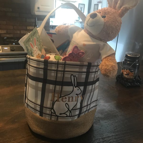 Personalized Easter Basket, Custom Easter Basket, Handmade Easter Egg Basket, Little Boys Easter ...