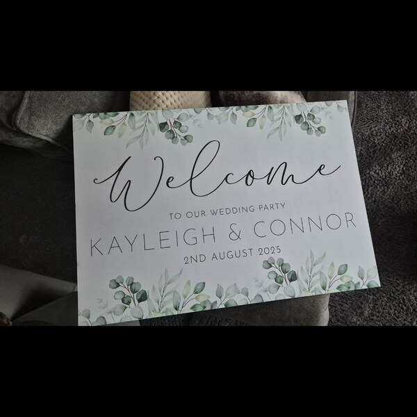 A1, A2 or A3 Minimalist Seating Plan Wedding Welcome Sign - Table Plan ...