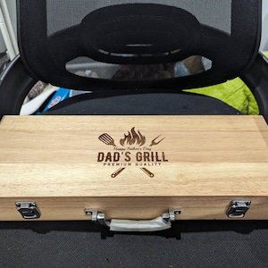 Gift for Dad, Personalized Grill Set, Custom Father's Day Gift, BBQ ...