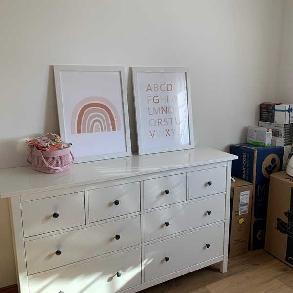 Neutral Nursery Print Set of 2 Rainbow Poster Modern Alphabet Print ...