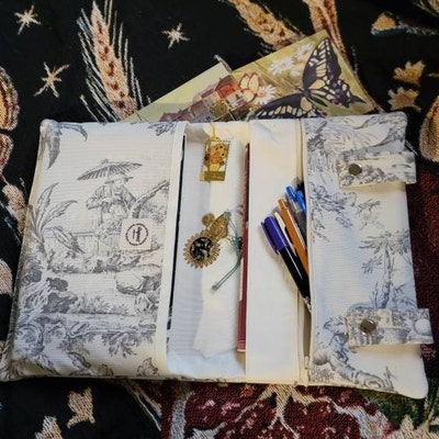 Toile De Jouy Fabric,book Sleeve, Book Bag, Book Purse, Book Protector ...