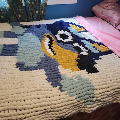 American Flag Hand Knitted Chunky Blanket - Etsy