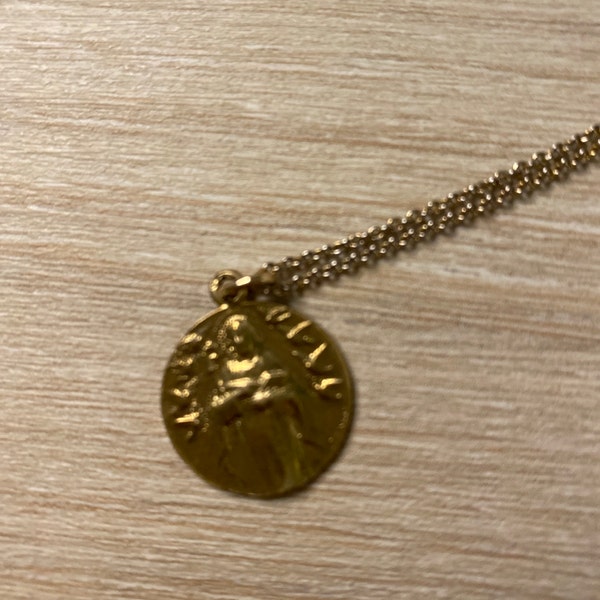 Fertility Saint Colette of Corbie Gold Medallion Necklace by French ...