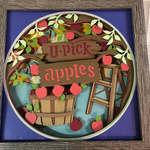 3D APPLE PICKING Svg FALL Shadow Box Svg for Cricut for Silhouette - Etsy