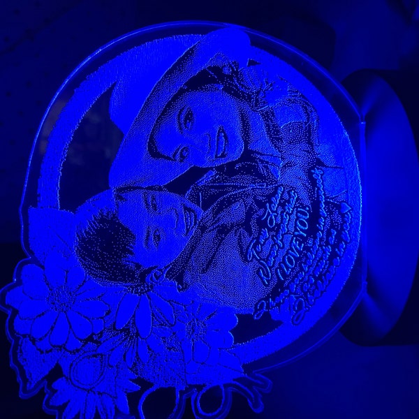 Personalized 3D Illusion Picture Night Light, Custom Photo Lamp, Couple ...
