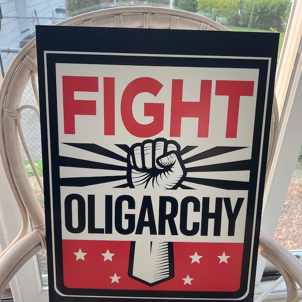 Hands off Our Democracy, Fight Oligarchy Foam Board Sign, Protest Sign ...