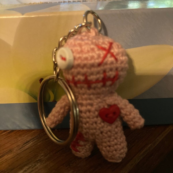 Mini Voodoo Style Doll Crochet Amigurumi Keychain, Backpack Charm ...