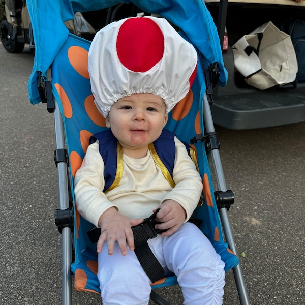 Toad Costume: Handmade Vest, Pants & Mushroom Cap - Super Mario ...