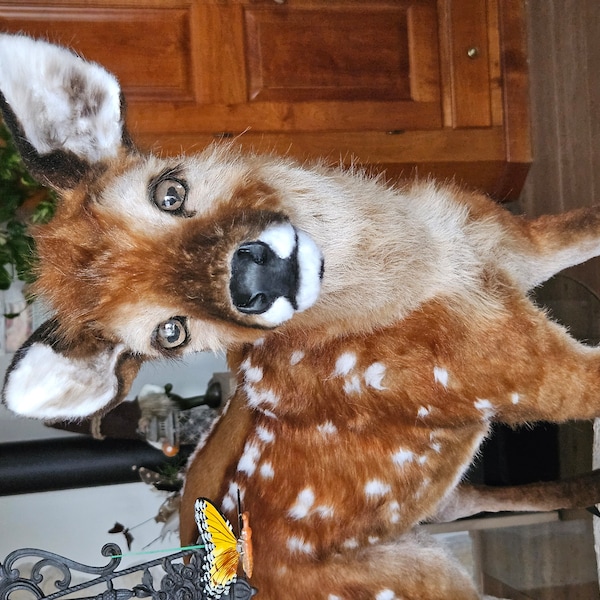 Spotted Deer Unique Faux Taxidermy Lifelike Spotted Deer Plush for Your ...