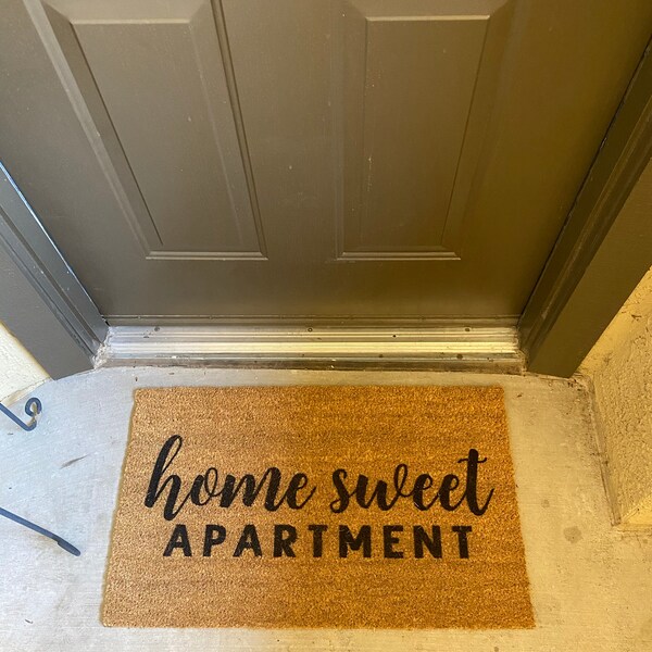 Home Sweet Apartment Doormat, Welcome Mat, Housewarming Gift, Welcome ...