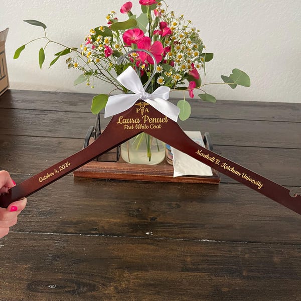 1st White Coat Hanger, Personalized Nurse Practitioner Hanger, Nurse ...