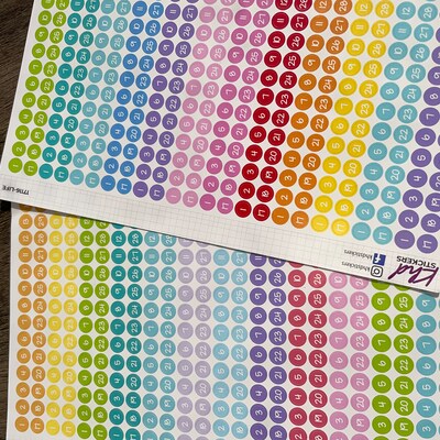 A Year of Date Dots Stickers, Planner Stickers, Removable - Etsy