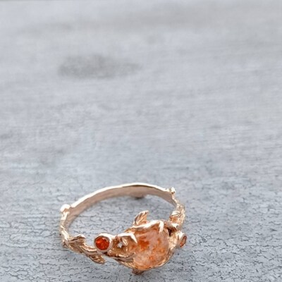 Sunstone Engagement Ring Rose Gold grace Sunstone Ring for Women Rose ...