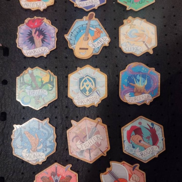 Dnd Class Wooden Pins - Dnd Class Emblems - Dungeons and Dragons - Dnd ...