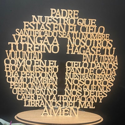Modern Lord's Prayer Our Father christian or Catholic Circle With Cross ...