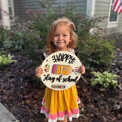 Kids Interchangeable First Day of School Sign, 100th Day of School ...