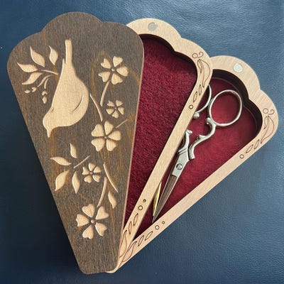 Wooden Needle Case, Sewing Supplies Holder, Small Craft Box With Magnet ...