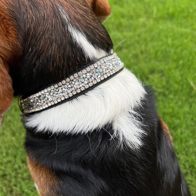 Rose Pink Crystal Diamond Dog Collar 1 Classy Satin Lining Modern Metal ...