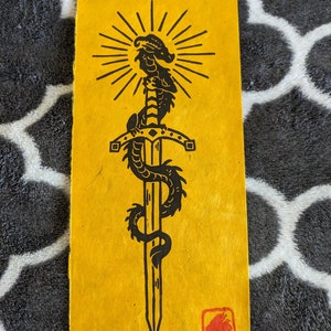 Linocut Banner Original Bat _ Limited Edition - Etsy