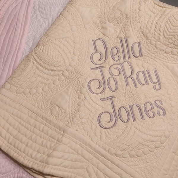 Heirloom Baby Quilt, Blank Embroidery Quilt, Pink Quilt, Blue Quilt ...