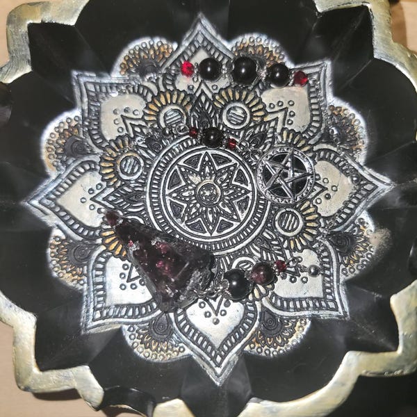 Gothic Gilded and Blue Obsidian Divinatory Pendulum, Resin Pendulum ...