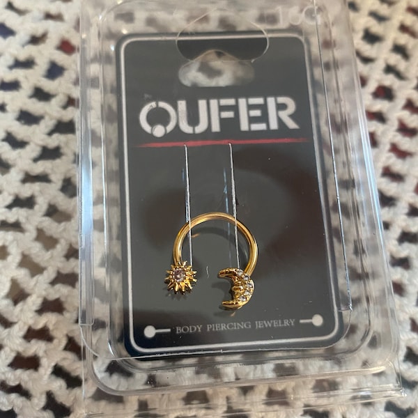 16G Sun & Star Septum Ring/daith Jewelry/cartilage Earring/helix Hoop ...