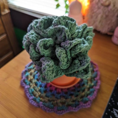 Crochet Pattern-flower POT Into Coaster-coaster Crochet Pattern Flower ...