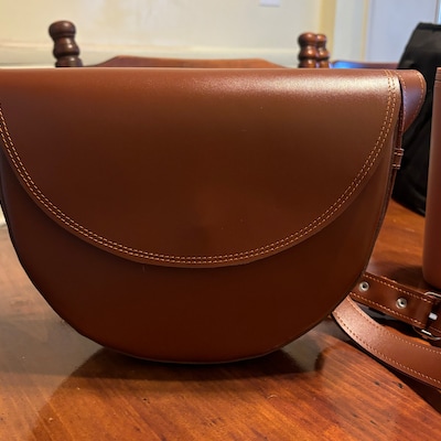 Leather Half-moon Bag, College Bag for Women, Shoulder Bag Minimal ...