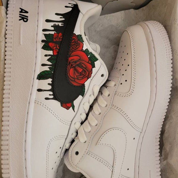 Air Force 1 Custom Rose Drips, Personalized Shoes, Custom Af1, Gifts ...