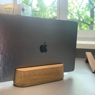Wooden Laptop Riser for Desk, Wood Laptop Stand, MacBook Stand, Laptop ...