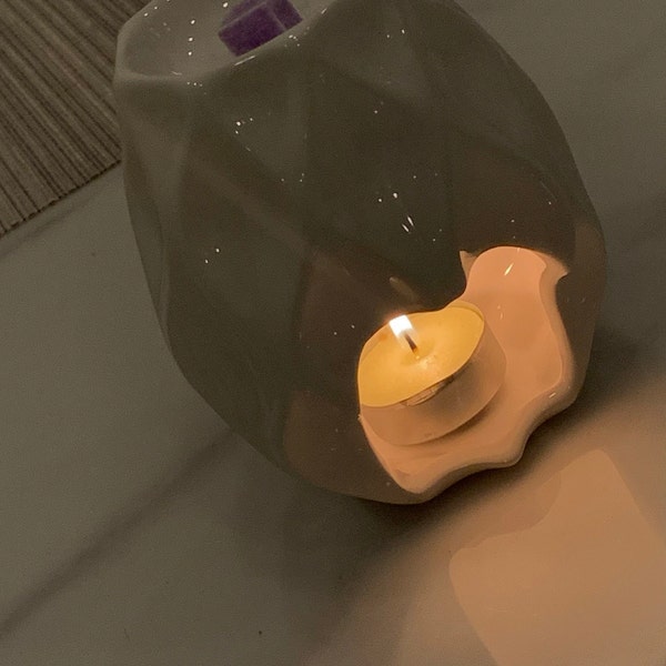 Oslo Gloss Grey Ceramic Wax Burner - Etsy