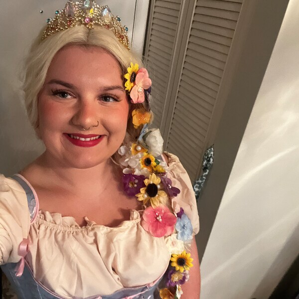 Rapunzel-inspired Assorted Flower Hair Clips | Flowers for Girls Women ...