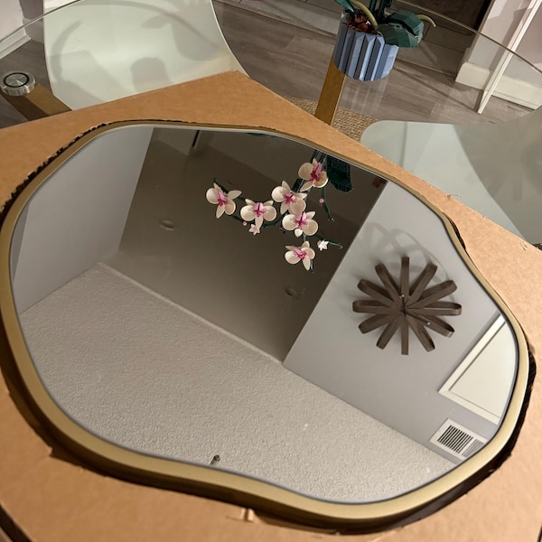 Squiggle Mirror, Wiggle Mirror, Wavy Mirror, Mirror Wall Decor, Funky ...