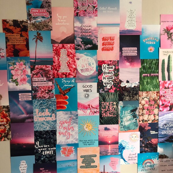 Pastel Blue VSCO Wall Collage Kit Photo Wall Aesthetic Prints - College ...