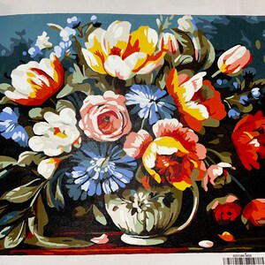 Abstract Flowers PAINT by NUMBER Kit for Adults ,garden Bouquet Plants ...