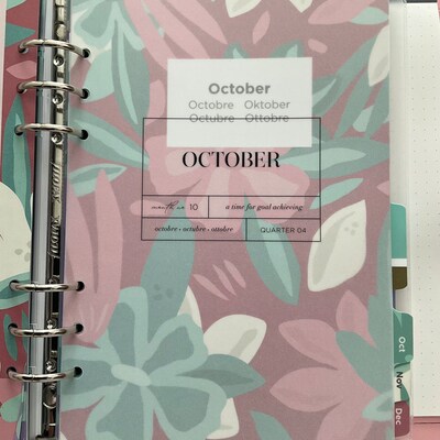 12 Monthly Planner Dashboard Set, Vellum Dashboards, A5/personal Size ...