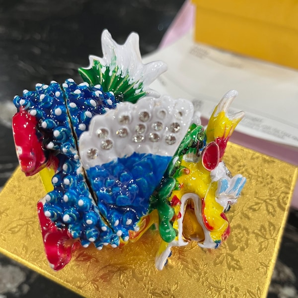 Carousel Jewelry Box - Faberge Style Trinket Box - Jewel & Pearl ...