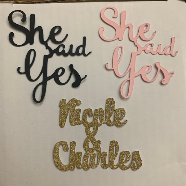 She Said Yes Confetti, Engagement Party Confetti, Bridal Confetti ...