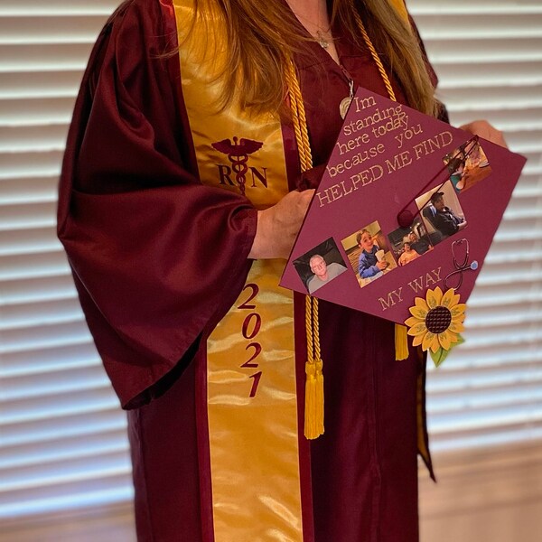 1 Custom Graduation Stole, A Custom Embroidered Satin Stole ...