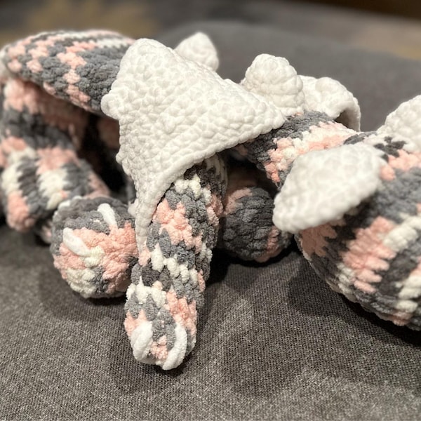 DRAGON Snuggler Plush Lovey Easy Crochet Pattern PDF Large Dinosaur ...